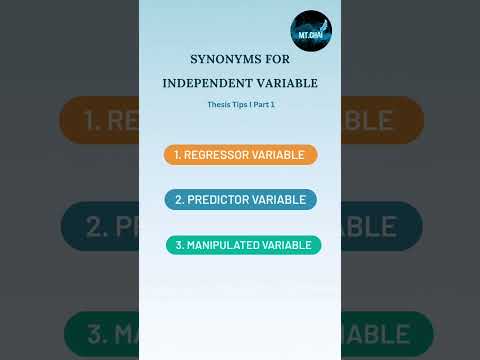 SYNONYMS FOR INDEPENDENT VARIABLE l THESIS TIPS PART 1