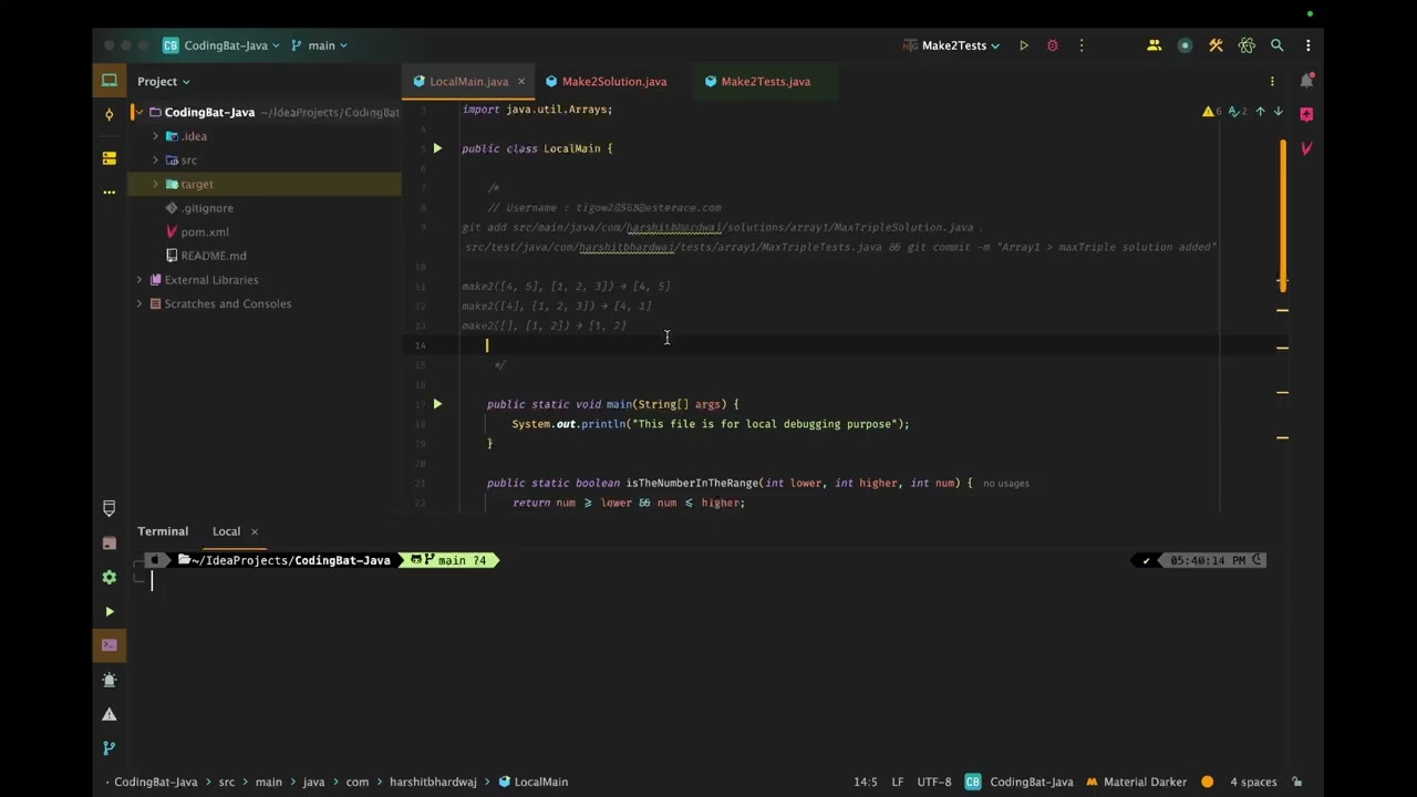CodingBat Java | Array-1 Section | make2