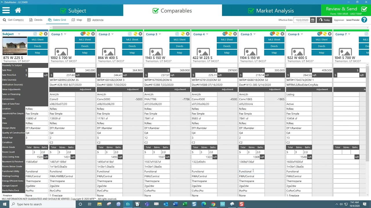 DataMaster Pro Adding Additional comps