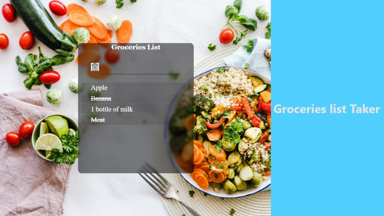 Groceries List | HTML CSS JavaScript | Childish Coder