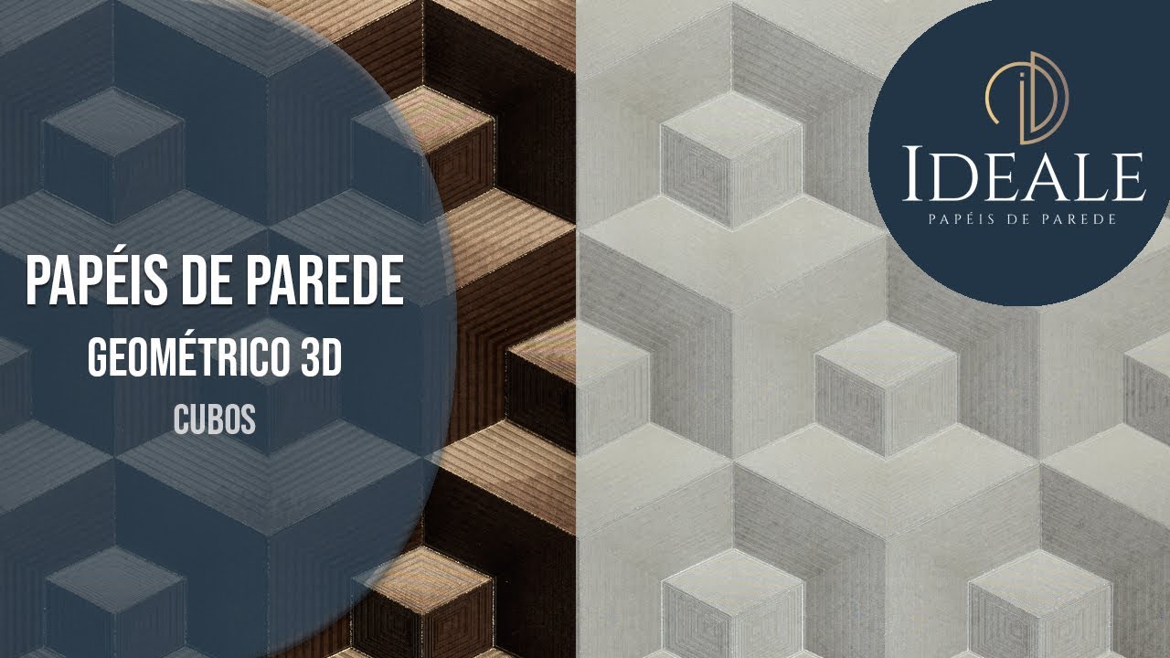 PAPÉIS DE PAREDE GEOMÉTRICO CUBOS COLEÇÃO 2019