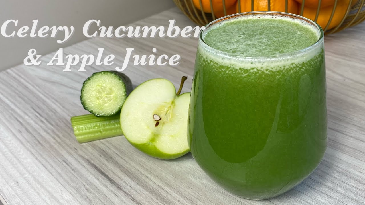 The Best Green Juice to cleanse and make you feel great! Celery Cucumber and Apple Juice