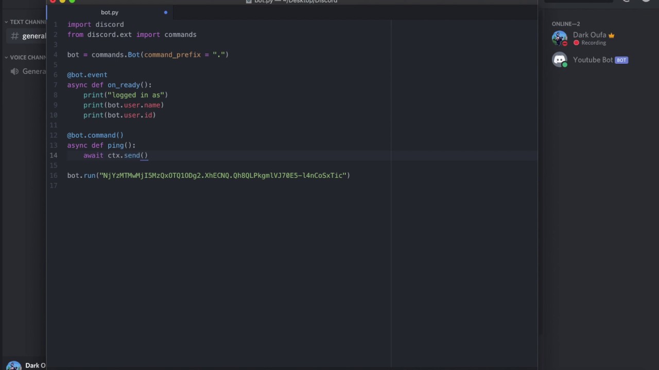 Python: Making a Discord bot (Part 1 Setup, Command)