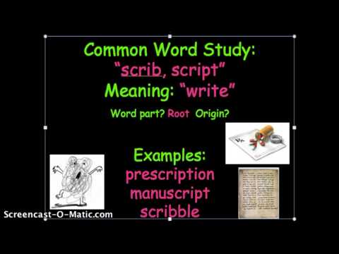 Common Word Study: Scrib, Script