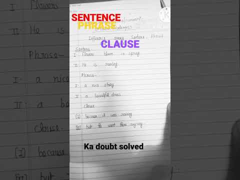 Difference among Sentence, Phrase and clause #english #grammarcourse #englishgrammar