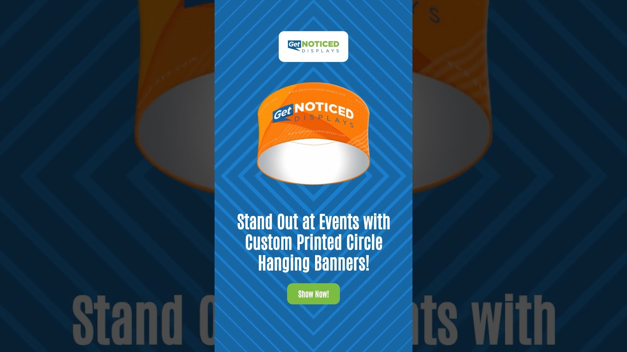 Get Noticed Displays Circle Hanging Banners - Square