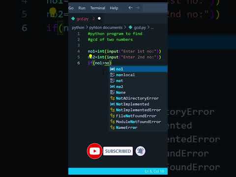 Python program to find gcd of two numbers💖👌#shorts #python