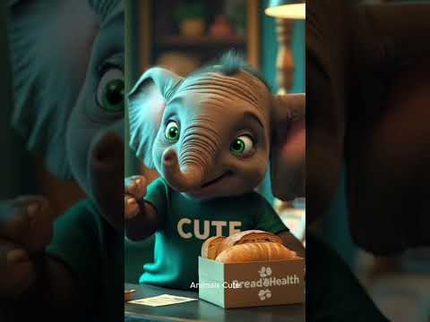ELEPHANT - give a bread to cats #ai #aianimation #aiart #animals #cute #funny #fyp #shortvideo #cat