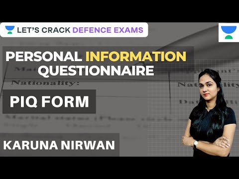 Personal Information Questionnaire (PIQ) Video Lecture - Preparation ...