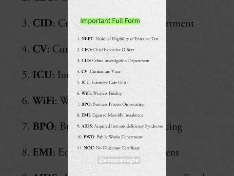 boost your knowledge 🧠⚜️🤓 by full forms @study tips @knowledge power @education video