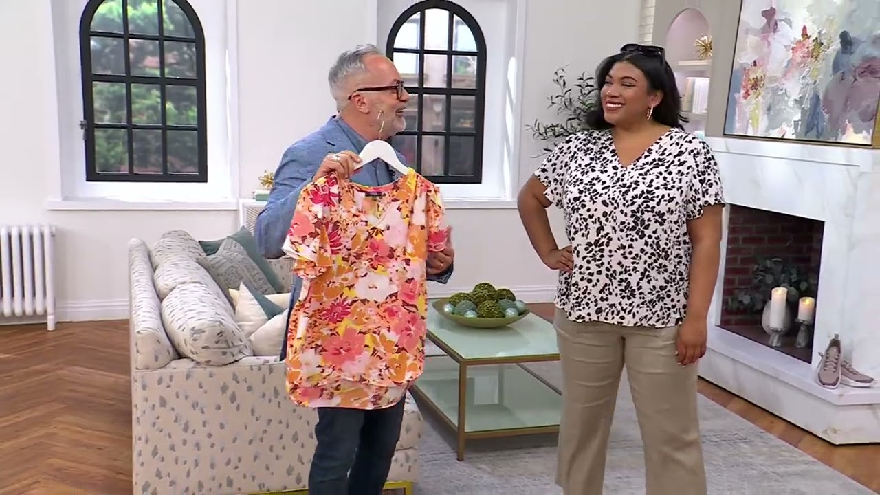 NYDJ Pintuck Flutter Sleeve Blouse on QVC