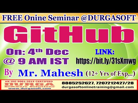 GitHub (FREE Seminar) Online Training @ DURGASOFT