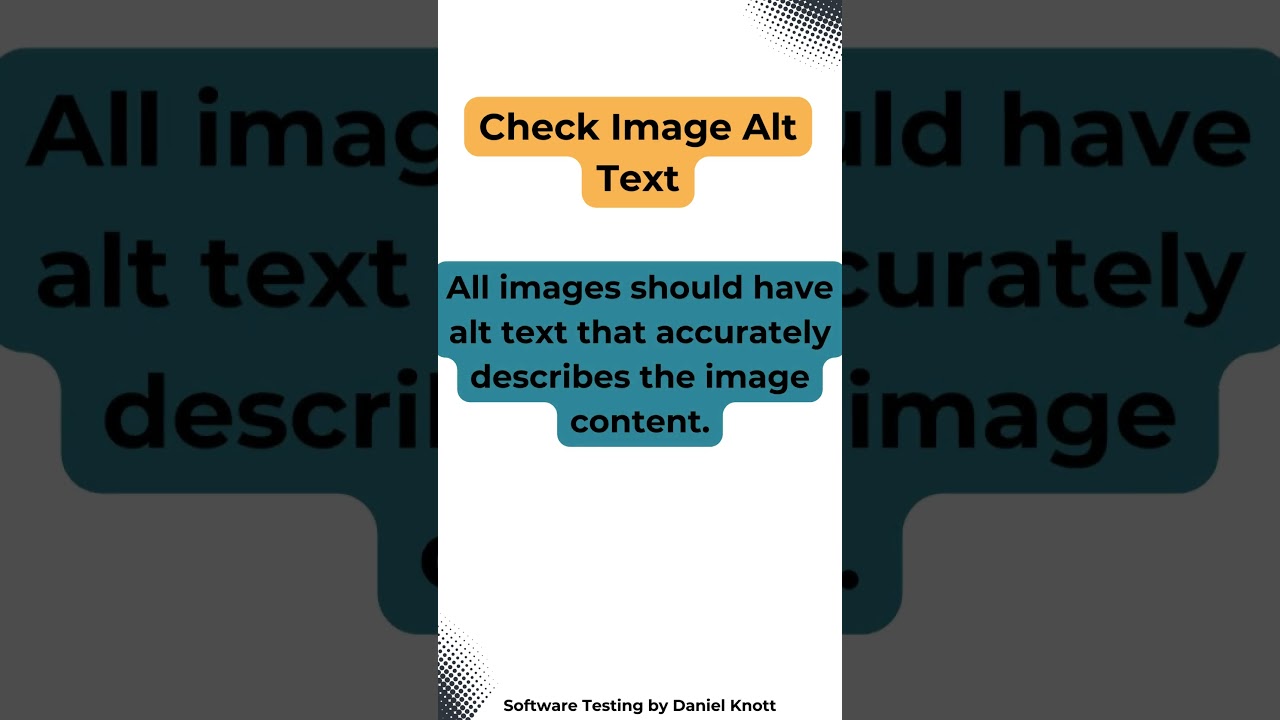 Check Image Alt Text #accessibility #AccessibilityTesting