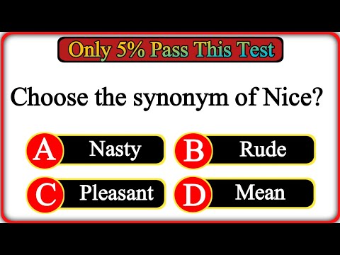 English Synonym Test ! Are You Smarter Than a 5th Grader? |English grammar MCQs|#synonyms