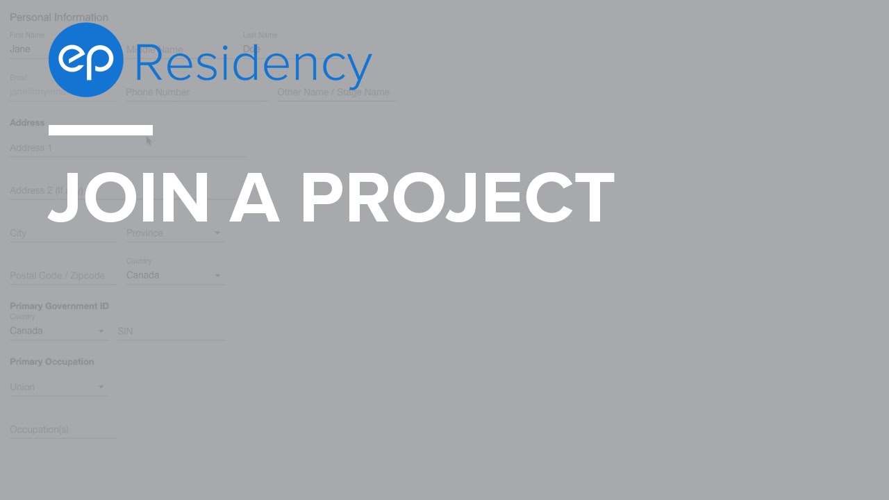 EP Residency - Join a Project