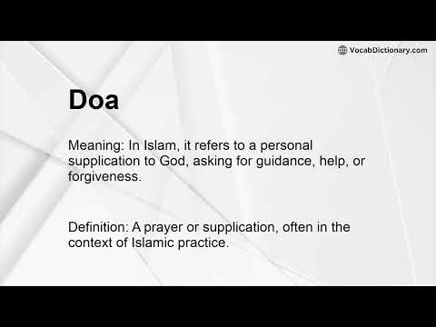 Doa Meaning
