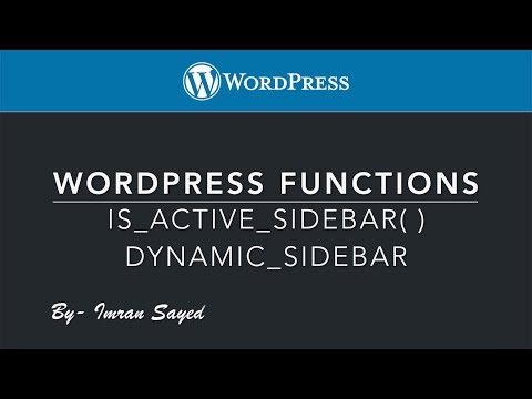 Learn WordPress function is active sidebar dynamic sidebar functions Part 3 - Mind Luster