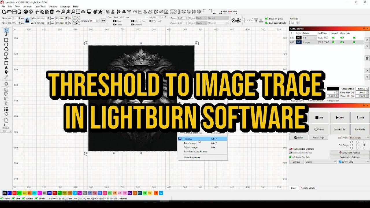 Threshold to Image Trace in LightBurn Software