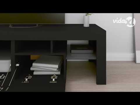 vidaXL TV Cabinet with LED Lights HiFi Stand Entertainment Centre Modern TV Unit Desk Home Indoor Be
