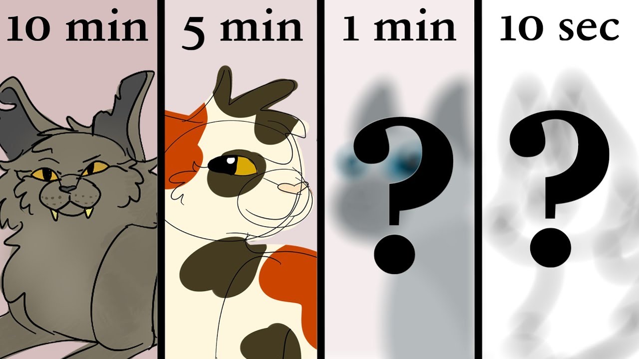 Drawing Warrior Cats in 10 min, 5 min, 1 min, 10 sec