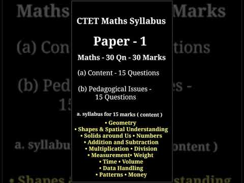 CTET Maths Syllabus 2021 #ctet #ctet2021 #ctetmaths
