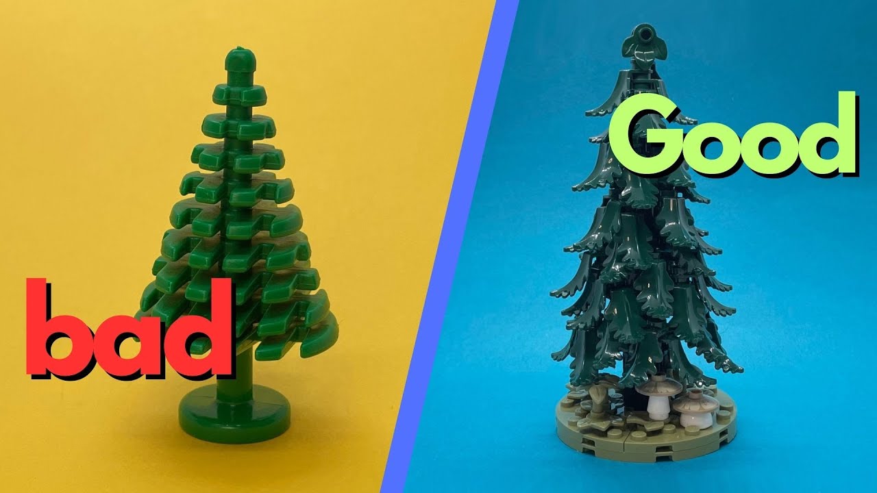 CRAZY Simple LEGO Pine Tree Techniques | Tree tutorial