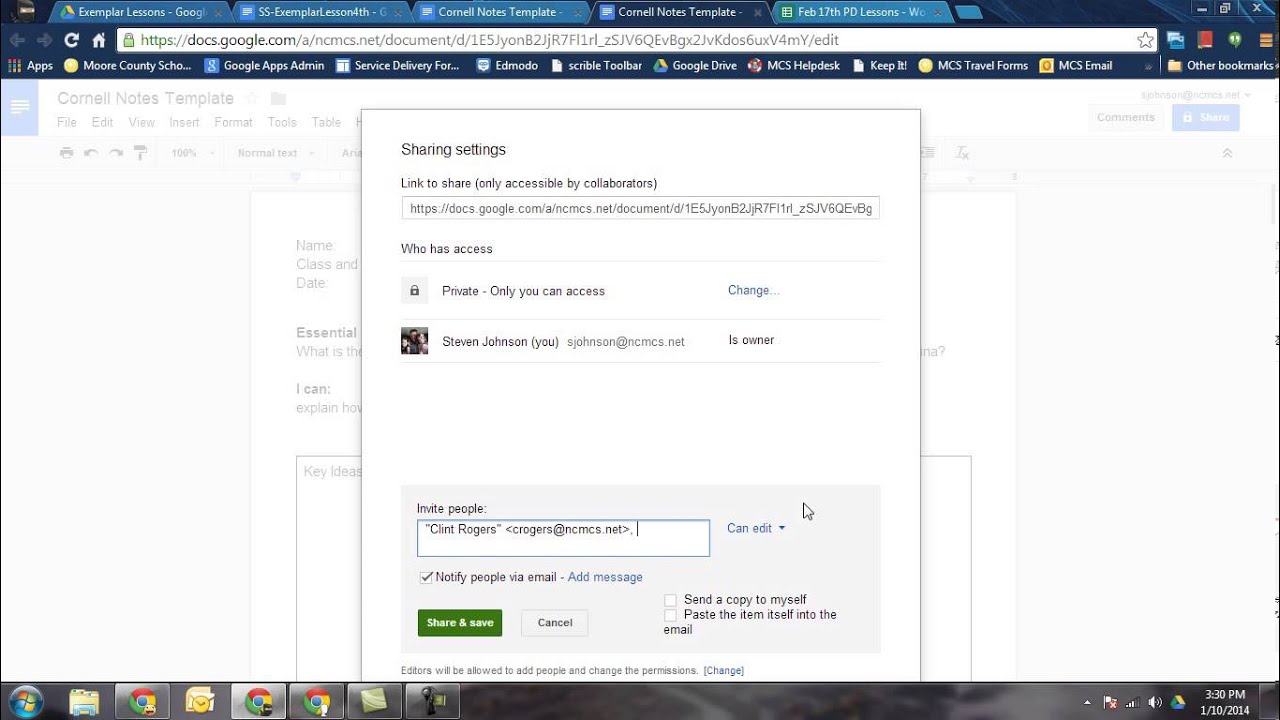 Cornell Notes Template in G Drive - Tutorial