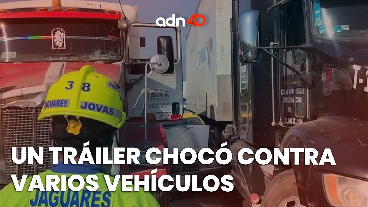 Un tráiler chocó contra varios vehículos, al parecer se quedó sin frenos