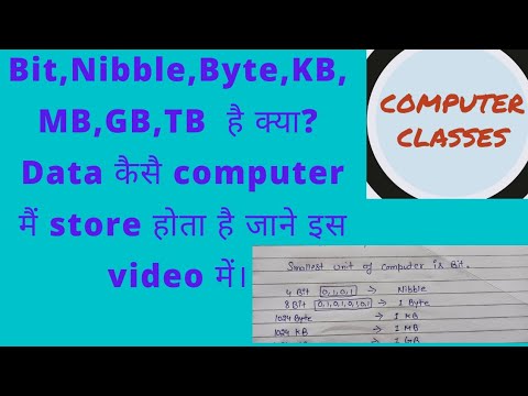what is bit,nibble,byte,KB,MB,GB,TB in memory unit of computer. How binary digit or binary code work