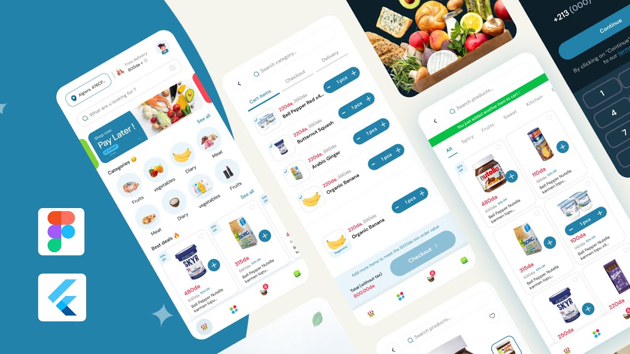 Grocery shop app template using Flutter