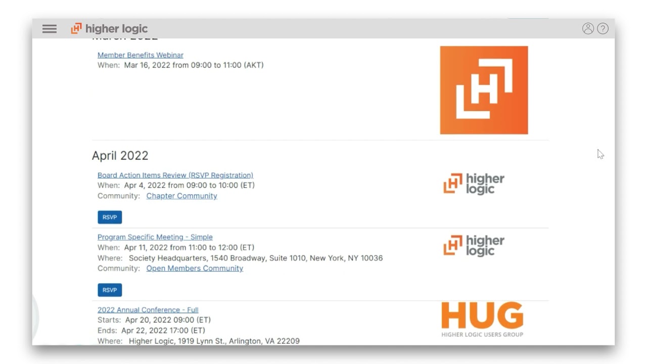 Higher Logic Community + Events