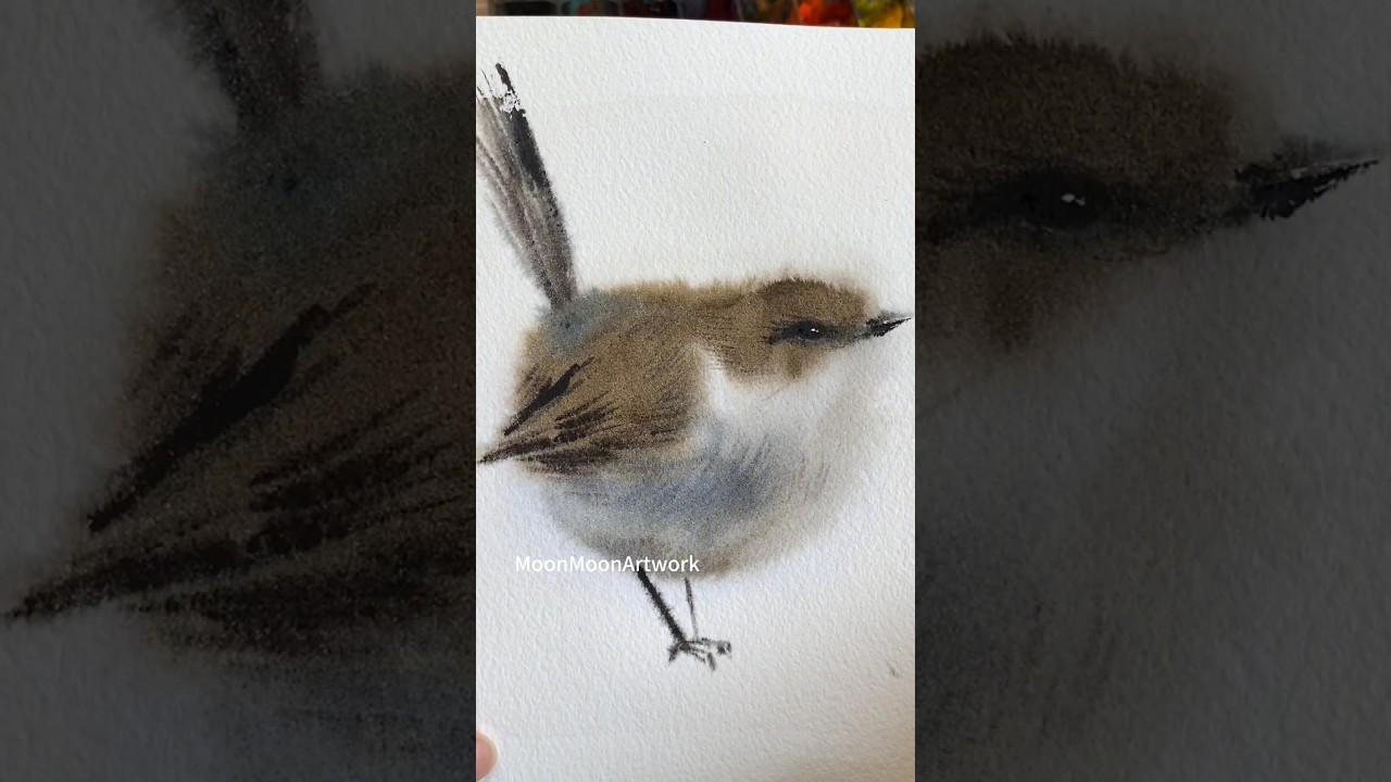 Little Bird Watercolor Painting #watercolorpainting #watercolortutorial #easywatercolortutorial