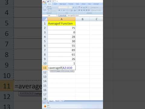 How to use Averageif formula | Excel Tips & Tricks #shorts