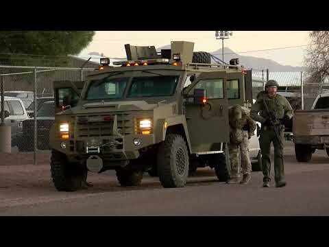 Police activity at state police headquarters in Deming