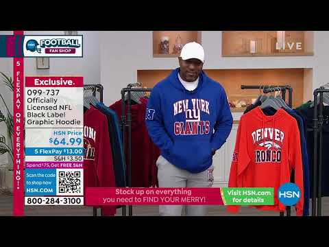 Officially Licensed NFL Men's Black Label Graphic Hoodie...