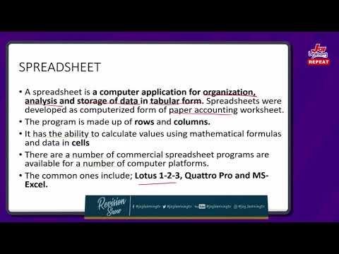 Revision Show - Jhs - Ict - Spreadsheet Application - Part 1 - 26-12-2021