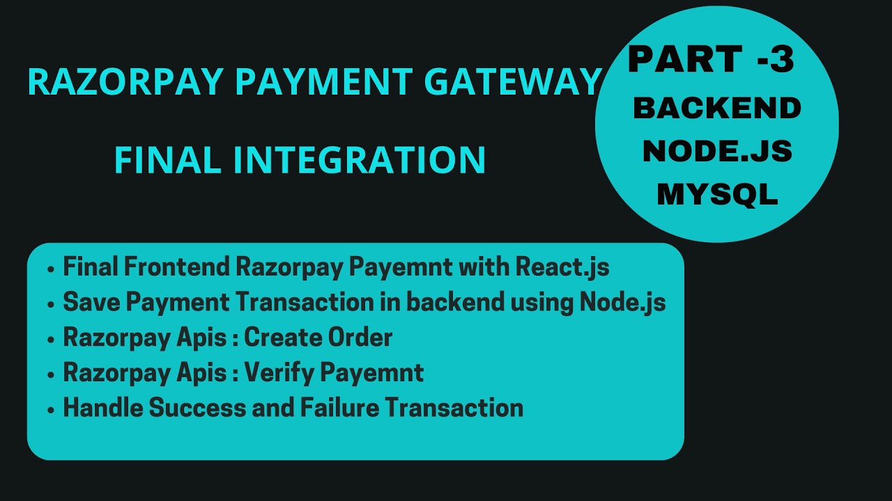 Final  Razorpay  Integration With React JS | Node.js  PART - 3   #reactjs #nodejs #razorpay