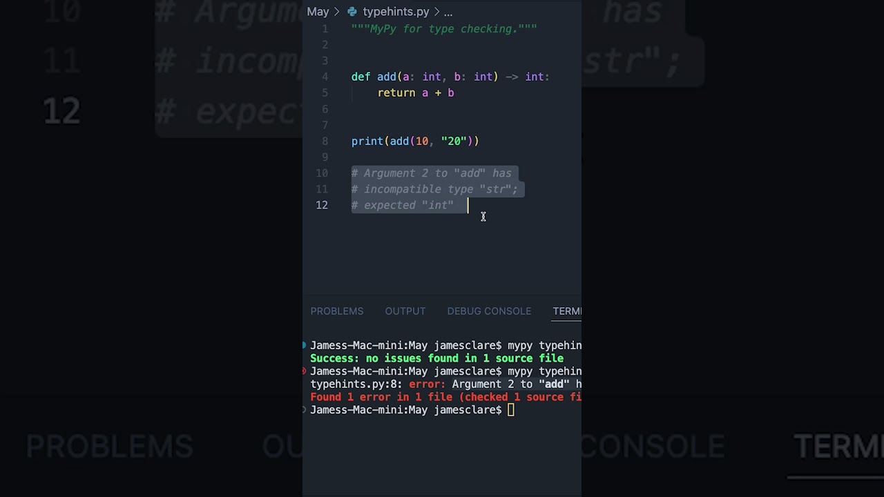 Python 3 | Easy type-checking with MyPy! #coding #programming