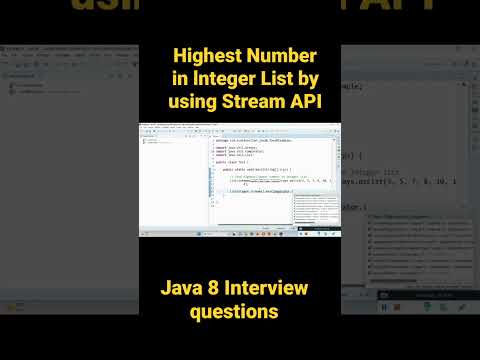 Highest Number in lnteger List by using Stream API || Java 8 interview Questions