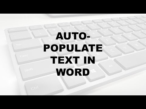 How to use Microsoft Word Form Fields to Auto-fill