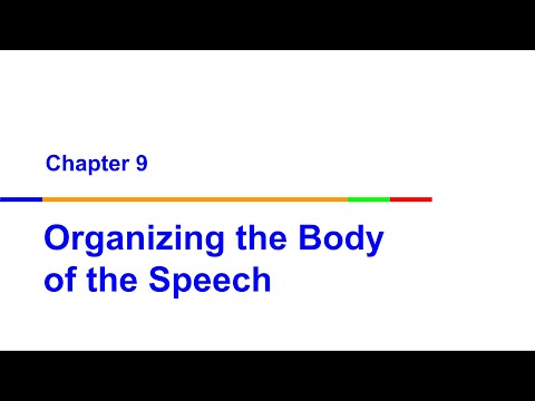 Chapter 9: Organizing the Body of the Speech