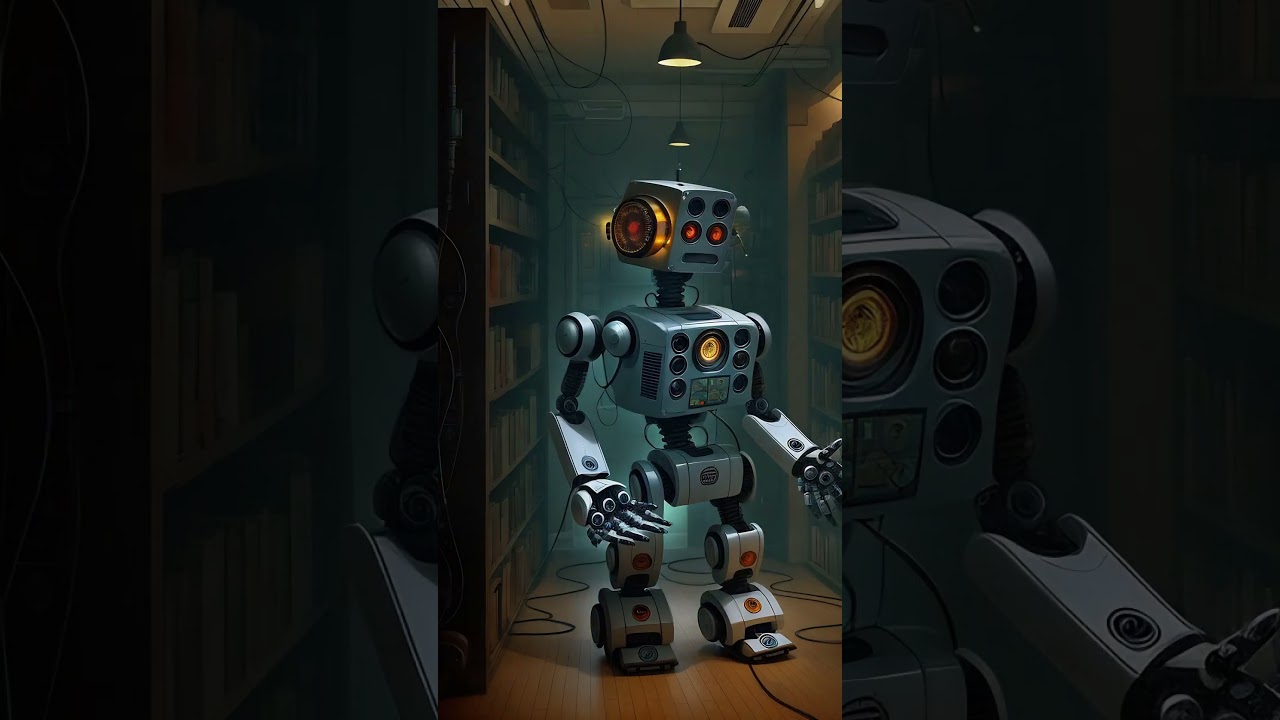 Free Stock Videos - AI animation - robot standing in a small room