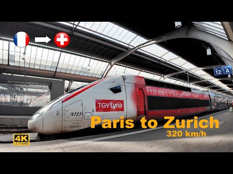 ???????? Riding France to Switzerland - Fastes ???? Direct Train From Paris To Zurich [4K]