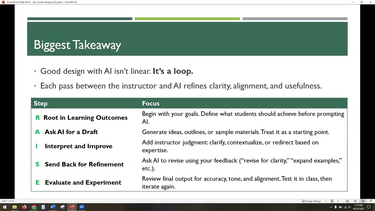 Generative AI for Course Design