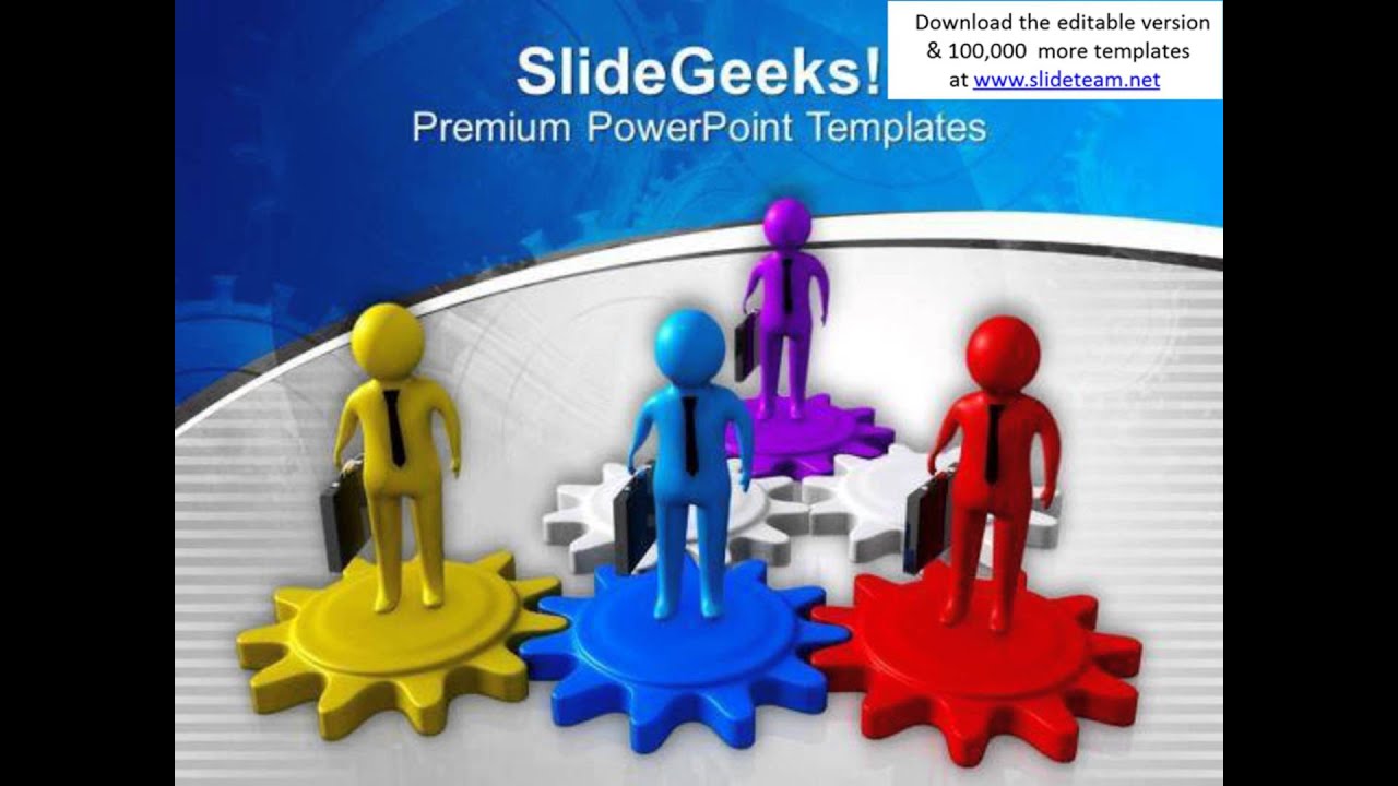 business men on gears teamwork powerpoint templates ppt backgrounds for slides 0213