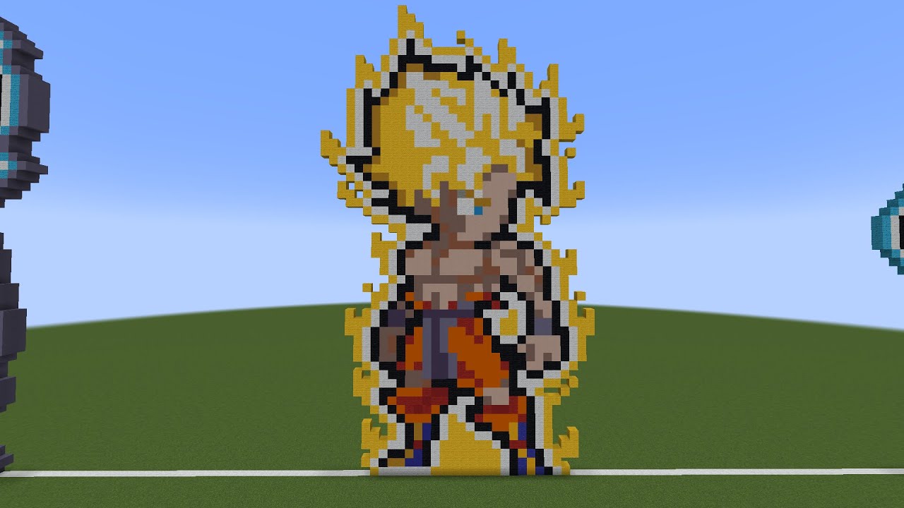 SSJ Goku (namek) pixel art tutorial - minecraft