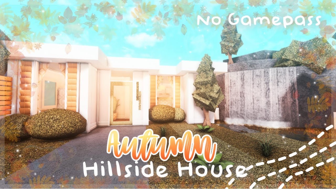 Roblox Bloxburg - No Gamepass Hillside Autumn Modern House - Minami Oroi