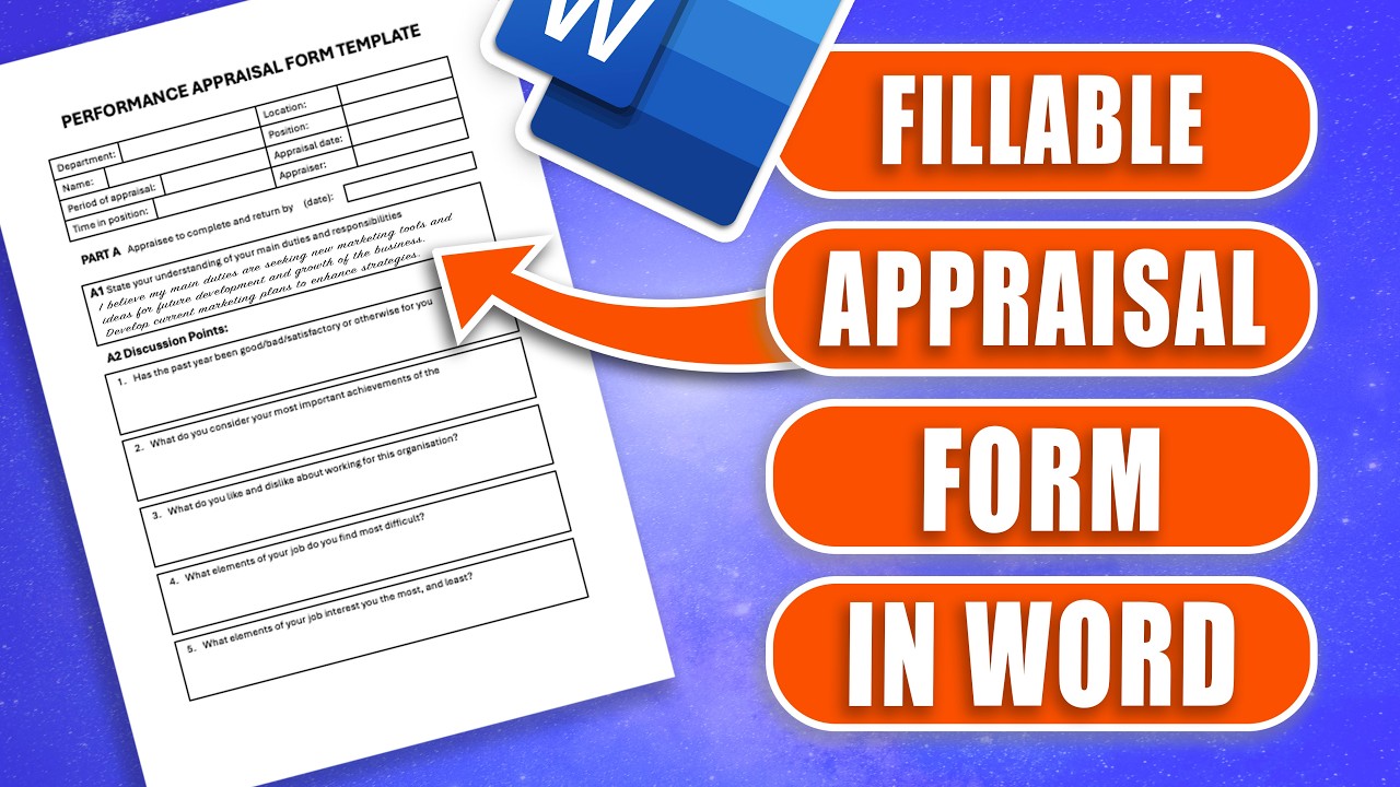 Create a Fillable Appraisal Form in Microsoft Word (Step-by-Step for Beginners!)