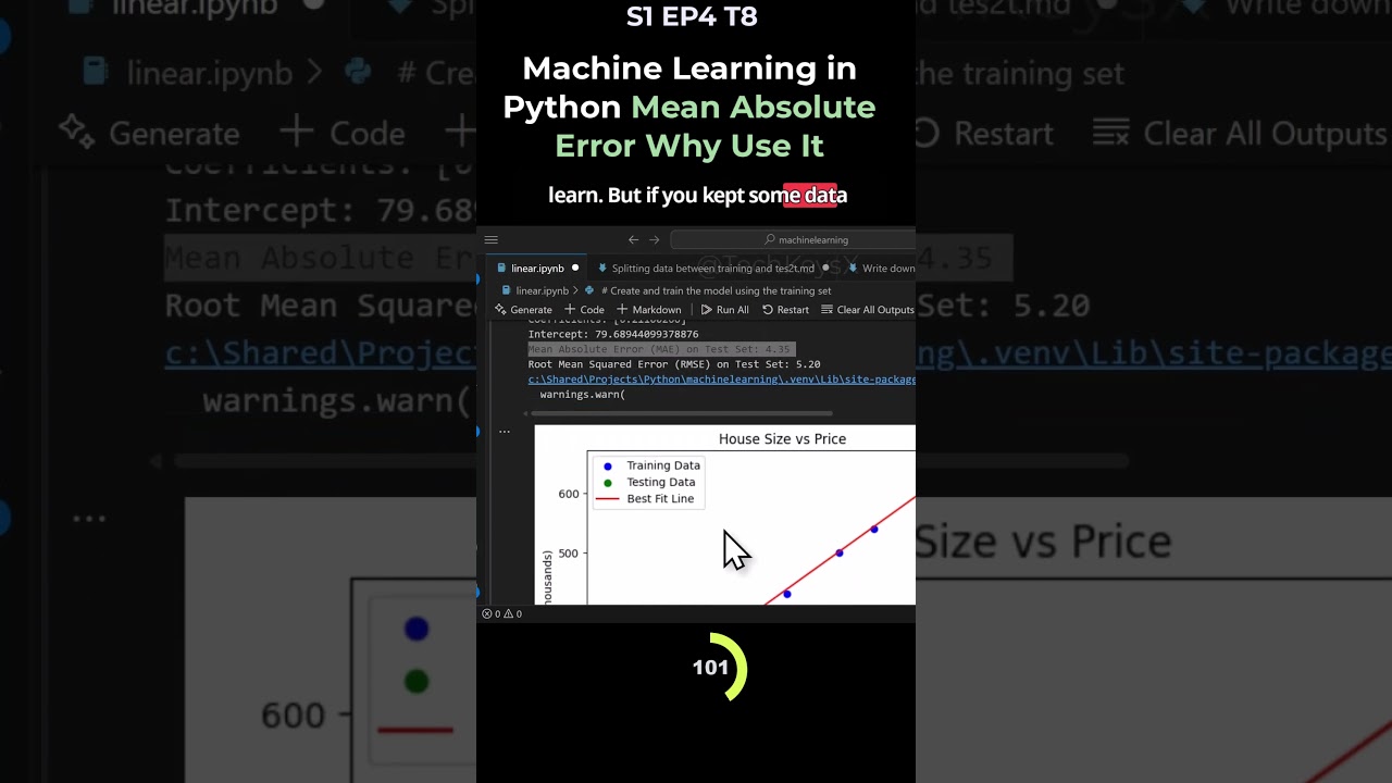 S1 EP4 T8   Machine Learning in Python Mean Absolute Error Why Use It
