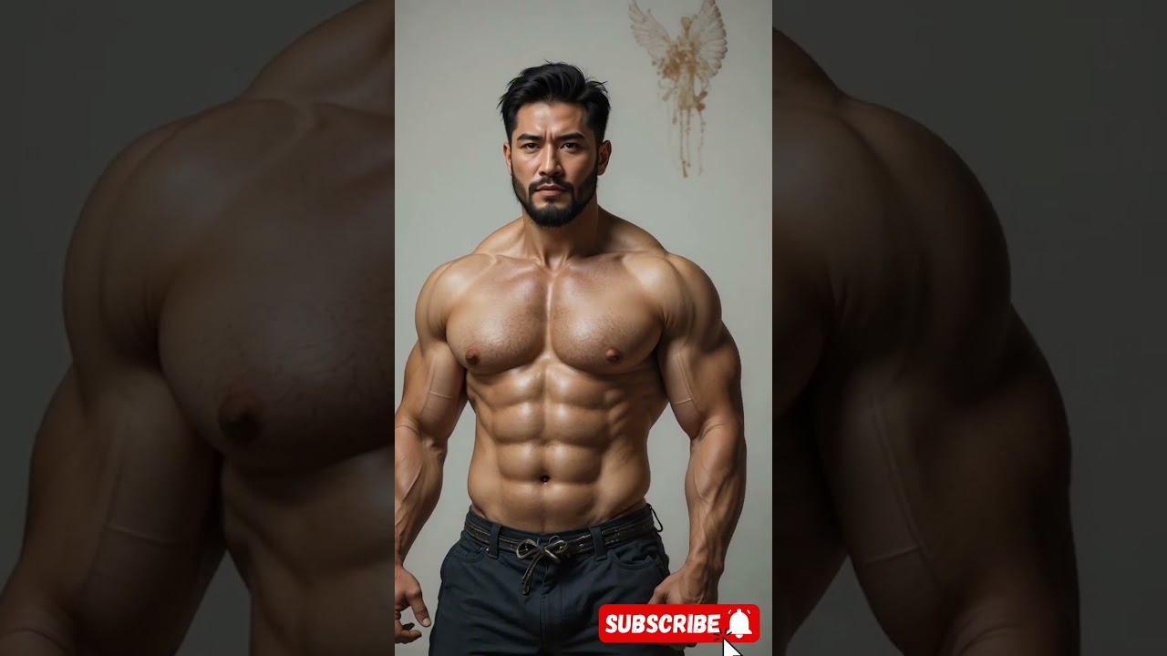 Big and muscular Chinese man #ai #muscular #muscle #chinese